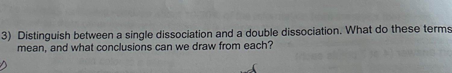 Solved Distinguish between a single dissociation and a | Chegg.com