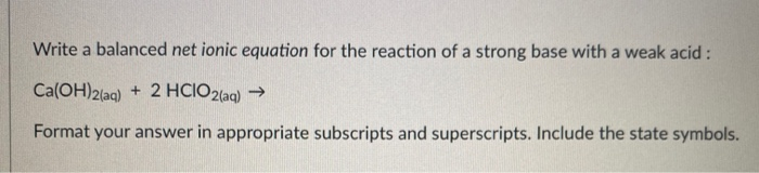 Solved Write a balanced total ionic equation for the | Chegg.com