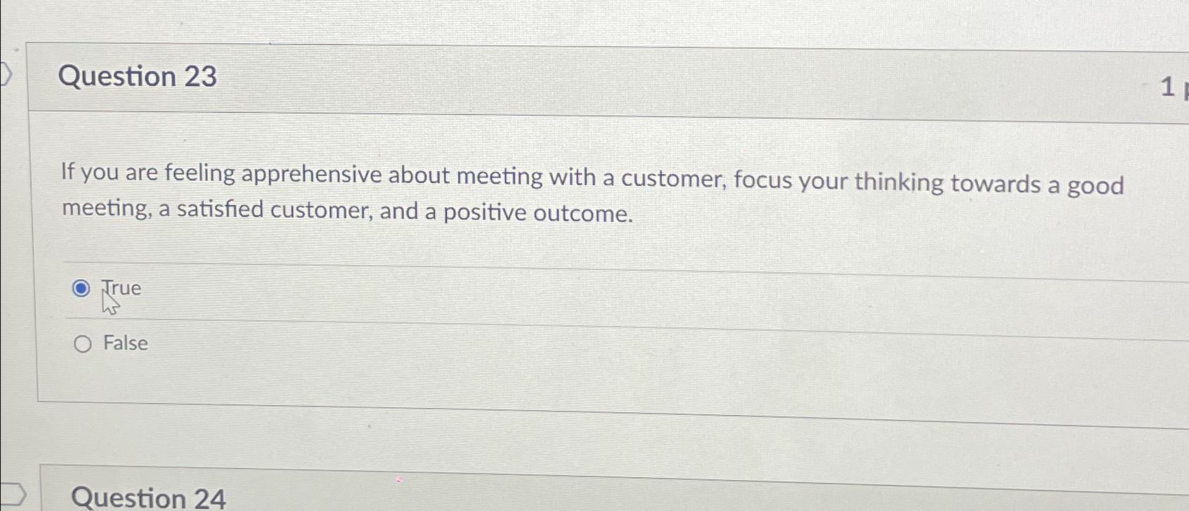Solved Question 23If you are feeling apprehensive about | Chegg.com