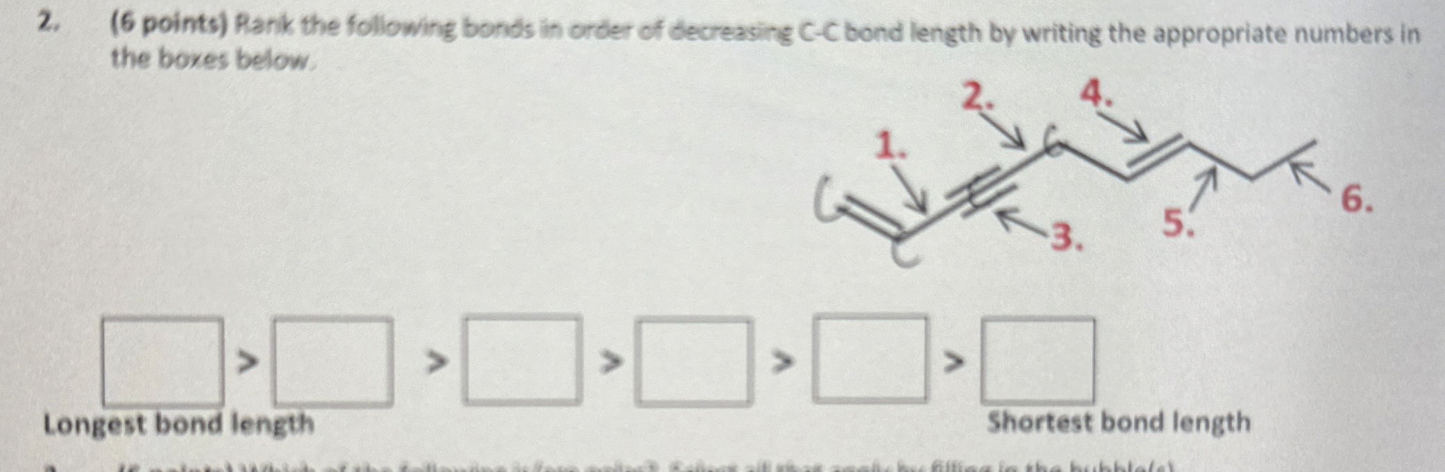 Solved Rank the following bonds in order of decreasing C-C | Chegg.com