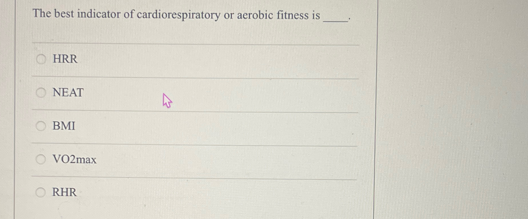 Solved The best indicator of cardiorespiratory or aerobic | Chegg.com