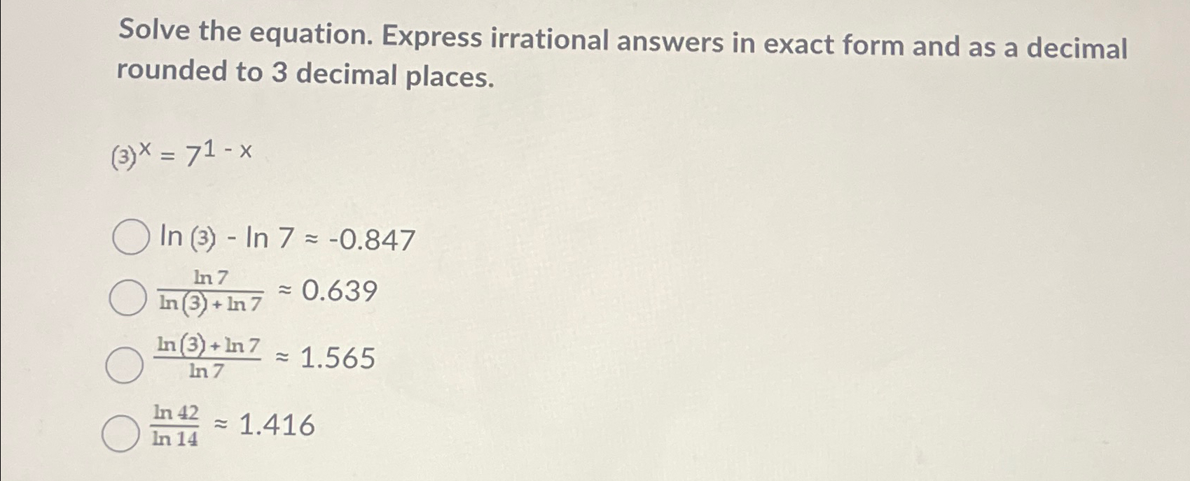 Solved Solve the equation. Express irrational answers in | Chegg.com