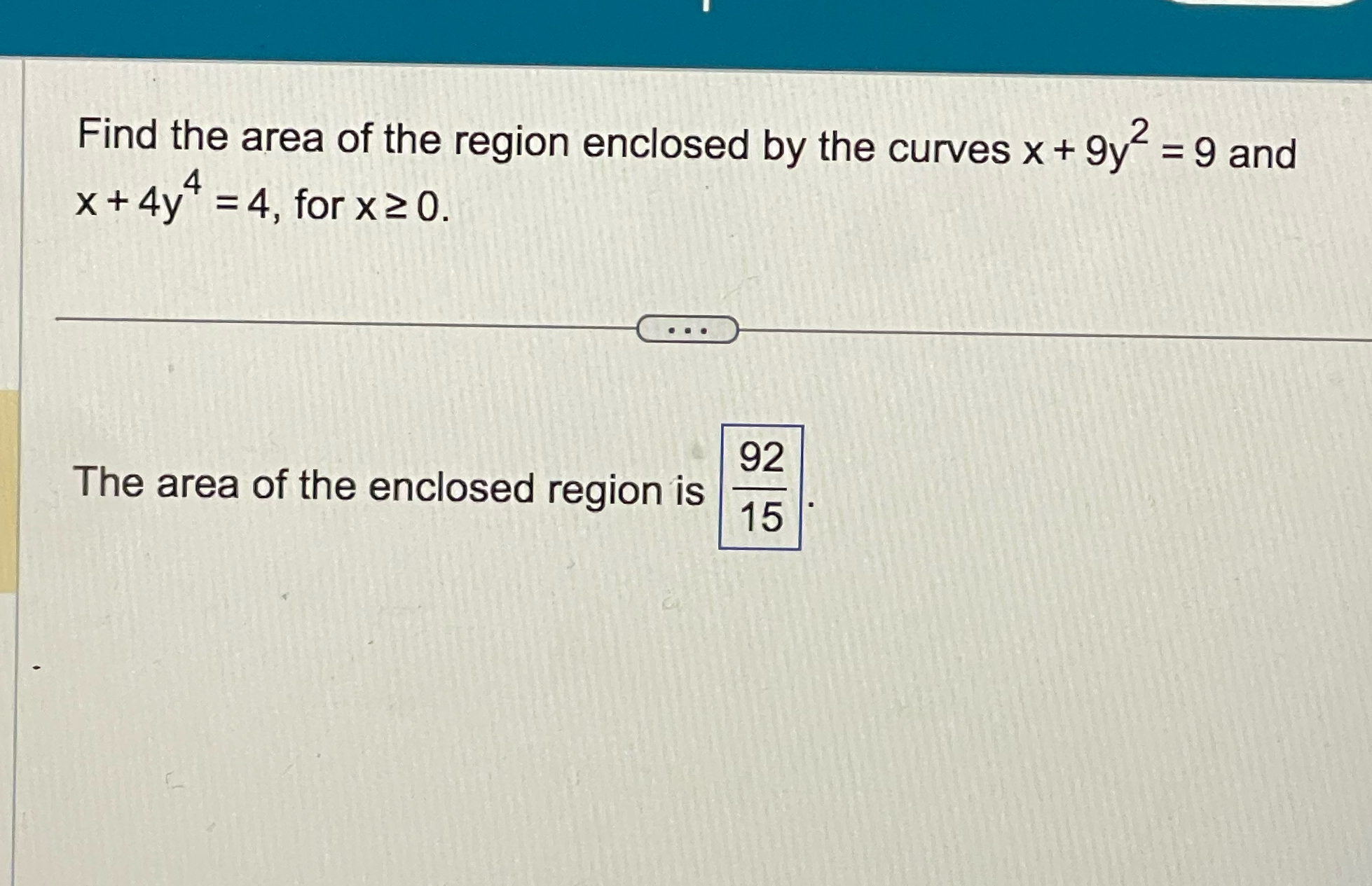 Solved Find The Area Of The Region Enclosed By The Curves