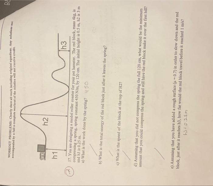 Solved WORKOUT PROBLEMS: Clearly showall work including | Chegg.com