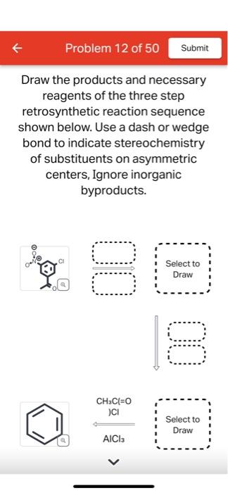 Solved Draw the products and necessary reagents of the three | Chegg.com