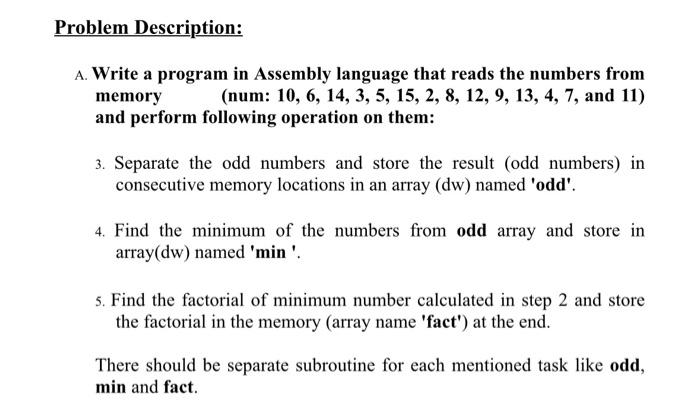 Solved A. Write a program in Assembly language that reads | Chegg.com