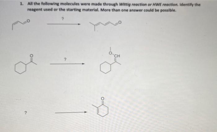 Solved 1. All the following molecules were made through | Chegg.com