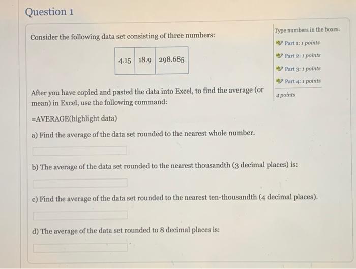 Solved ion 1 Consider The Following Data Set Consisting Chegg