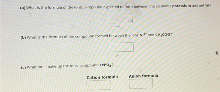 Solved (a) What is the formula of the ionic compound | Chegg.com