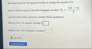 Solved We know that the nth square number is simply the | Chegg.com