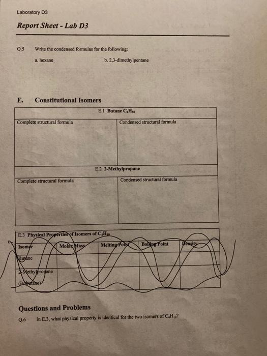 Solved Laboratory D3 Report Sheet - Lab D3 0.3 Write the | Chegg.com