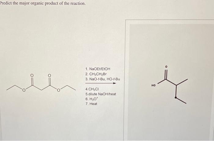 Solved Predict the major organic product of the reaction. 1. | Chegg.com