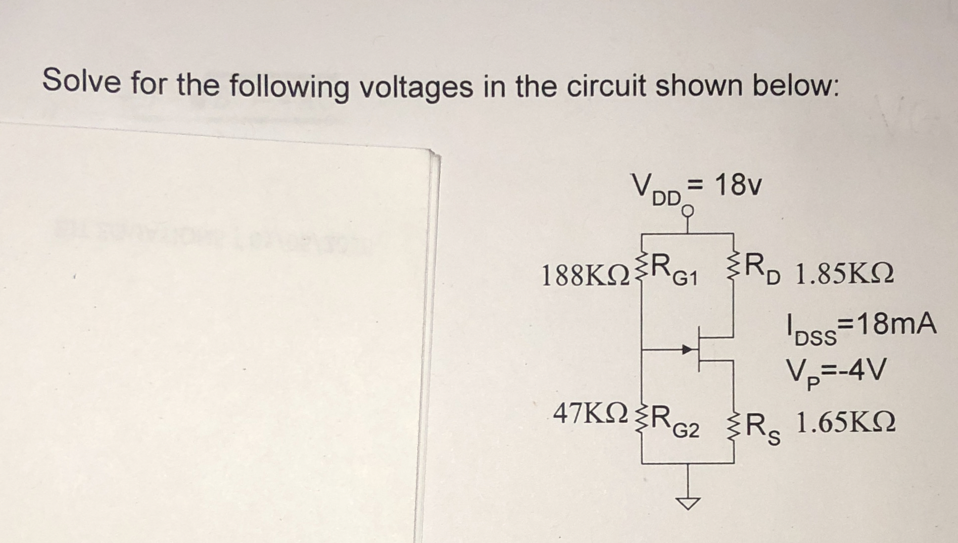 Solved Solve for the following voltages in the circuit shown | Chegg.com