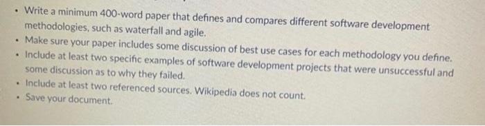 Solved a • Write a minimum 400-word paper that defines and | Chegg.com
