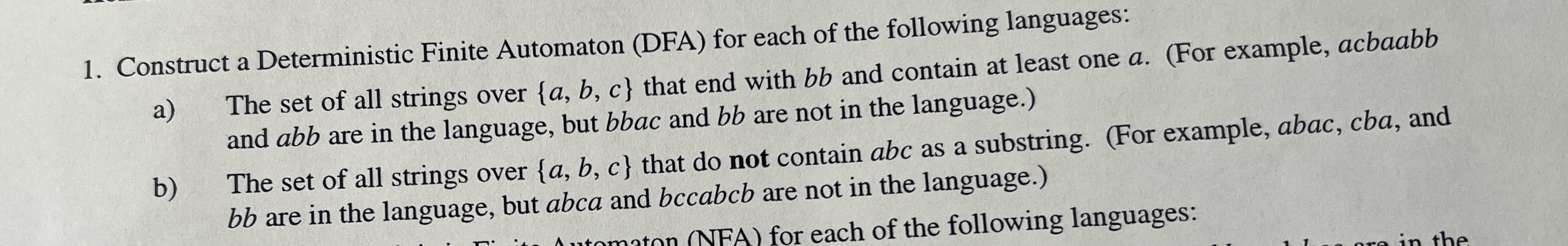 Solved Construct A Deterministic Finite Automaton Dfa ﻿for