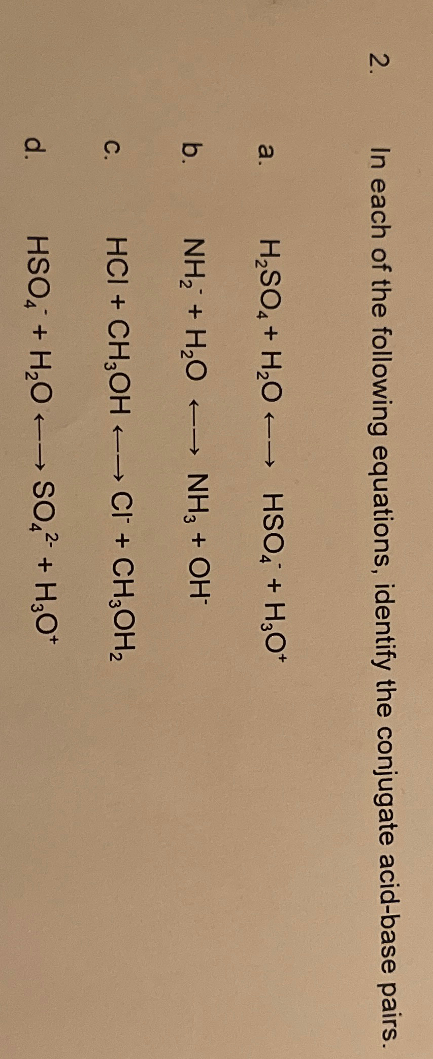 Solved In each of the following equations, identify the | Chegg.com