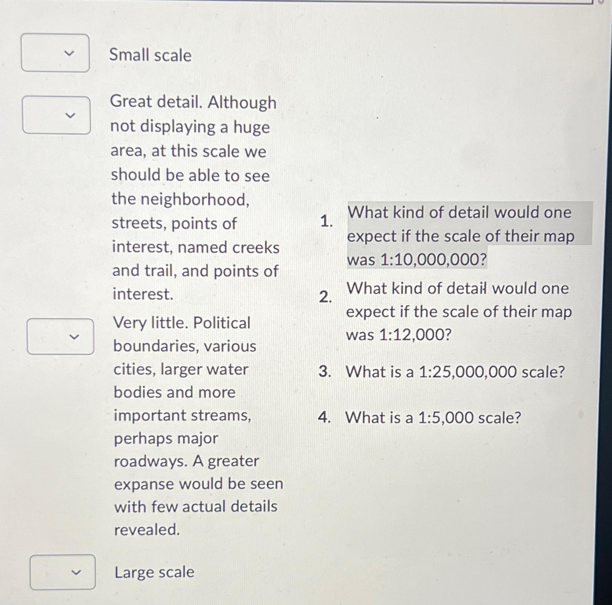 Solved Small scaleGreat detail. Although not displaying a | Chegg.com