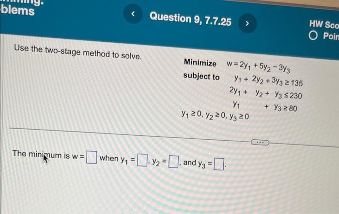 Solved Use the two-stage method to solve. Minimize | Chegg.com