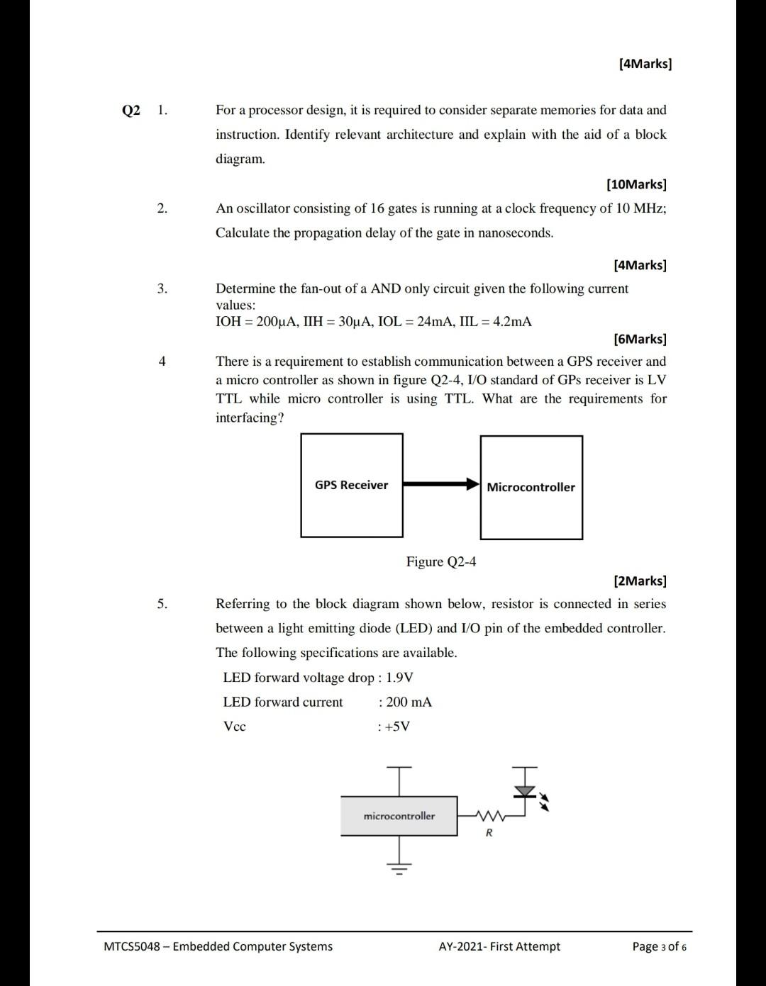 Solved Q1 1 Assume you need to design an embedded system for | Chegg.com