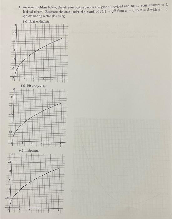 4. For each problem below, sketch your rectangles on | Chegg.com