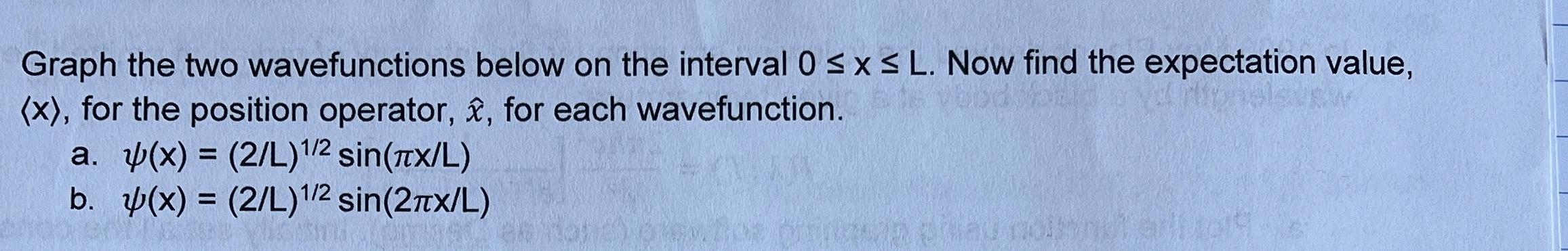 Graph the two wavefunctions below on the interval | Chegg.com