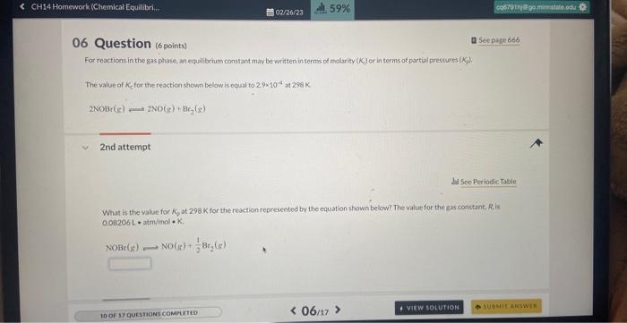 Solved 06 Question (6 points) a seepage 66. For reactions in | Chegg.com