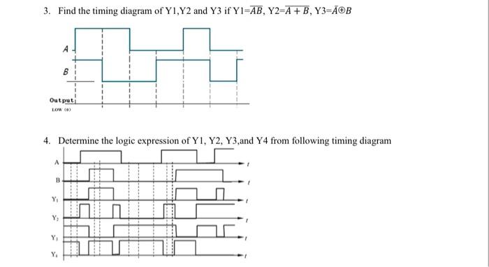 Solved 3. Find the timing diagram of Y1,Y2 and Y3 if | Chegg.com