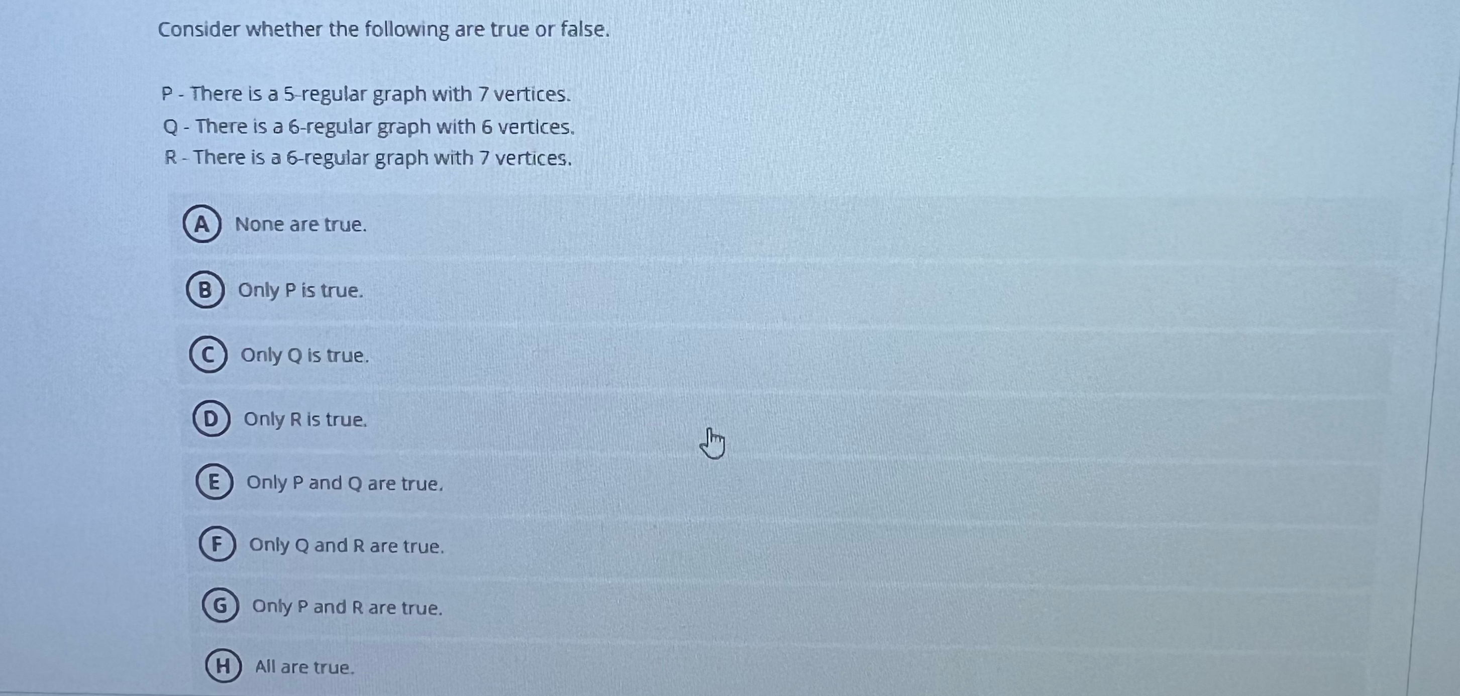 Solved Consider whether the following are true or false.P - | Chegg.com