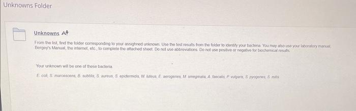 Solved Unknown ldentification - Identify your unknown. Use | Chegg.com