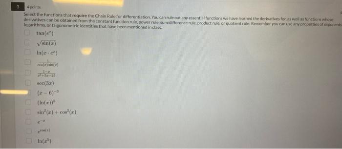 Solved False 21 point The Chain Kuie is used for functions | Chegg.com
