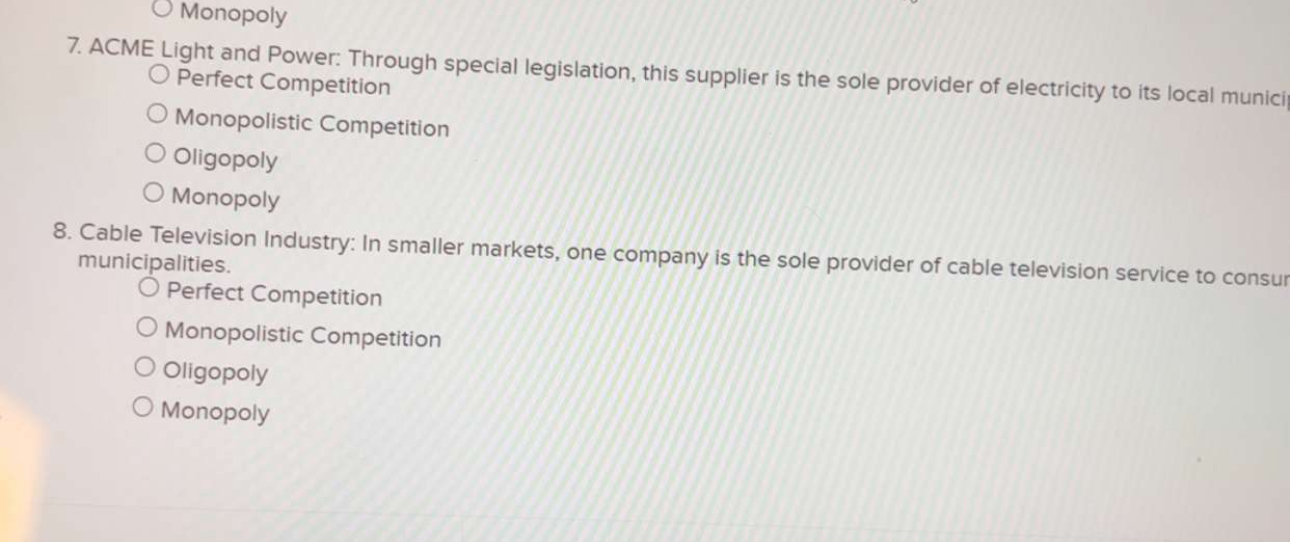 Solved Monopoly7. ﻿ACME Light and Power: Through special | Chegg.com