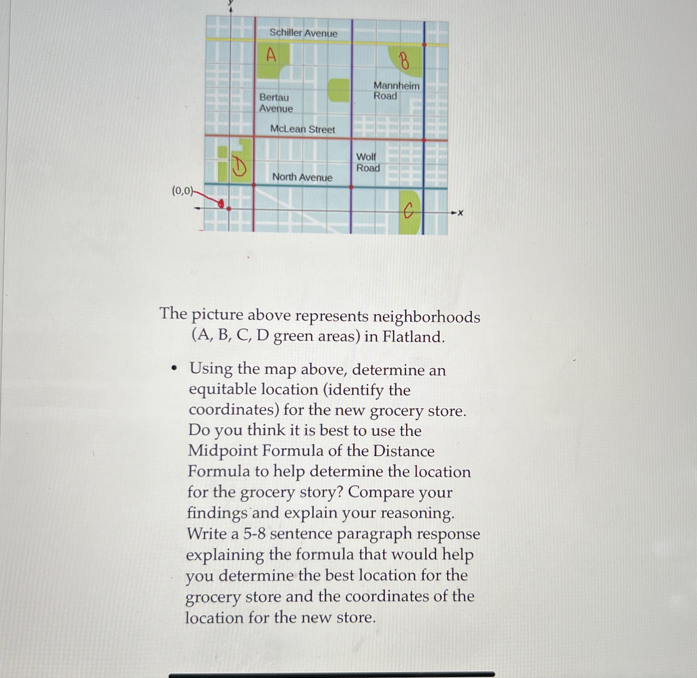 The picture above represents neighborhoods (A, ﻿B, | Chegg.com