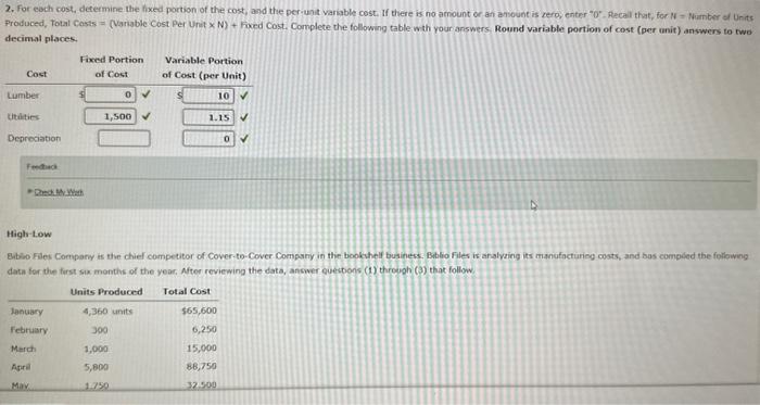 Solved Cover-to-Cover Campony is a manufacturer of shelving | Chegg.com