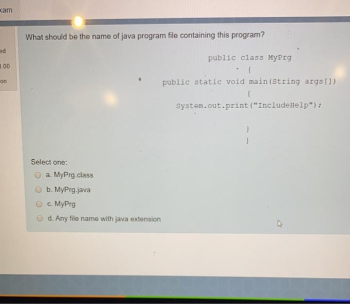 Solved cam What should be the name of java program file | Chegg.com