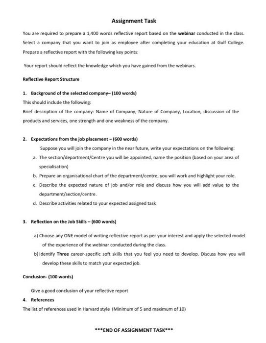 Solved Assignment Task You are required to prepare a 1,400 | Chegg.com