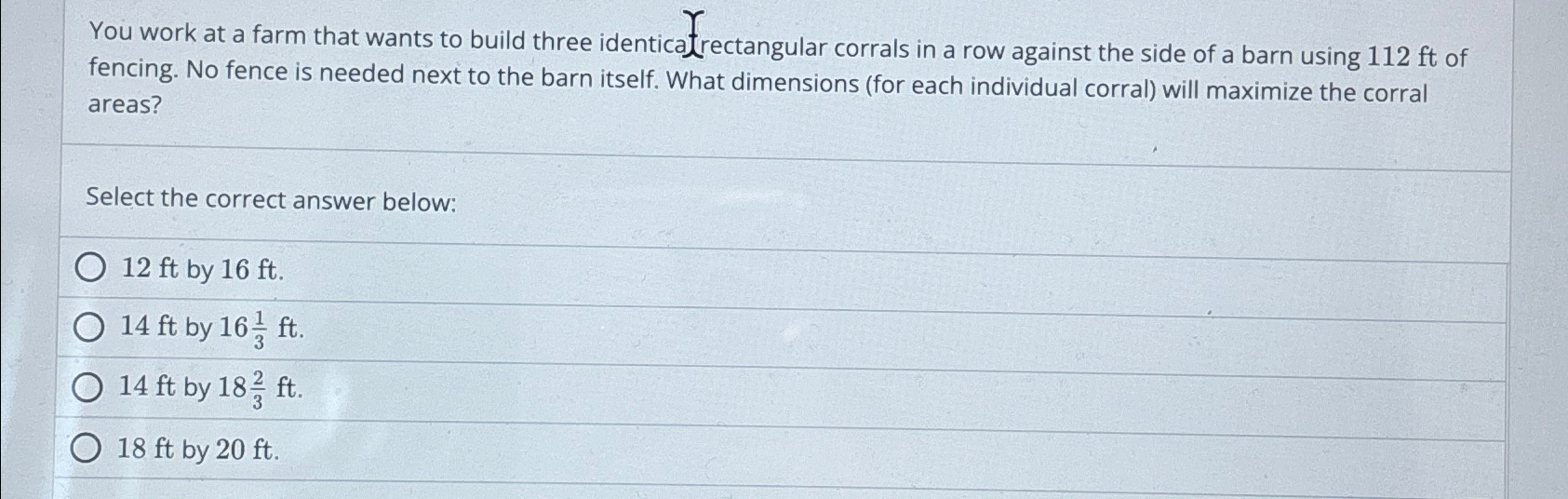 Solved You work at a farm that wants to build three | Chegg.com