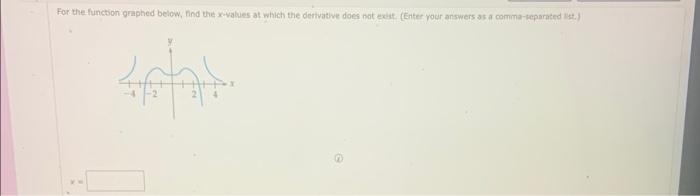 Solved For the function graphed below, find the xwalues at | Chegg.com