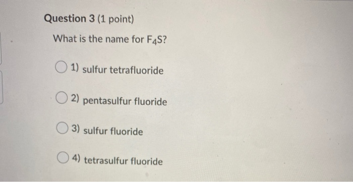 Solved Question 2 (1 point) 3 What is the formula of barium | Chegg.com