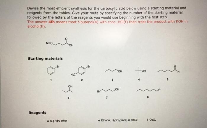 Solved Devise the most efficient synthesis for the | Chegg.com