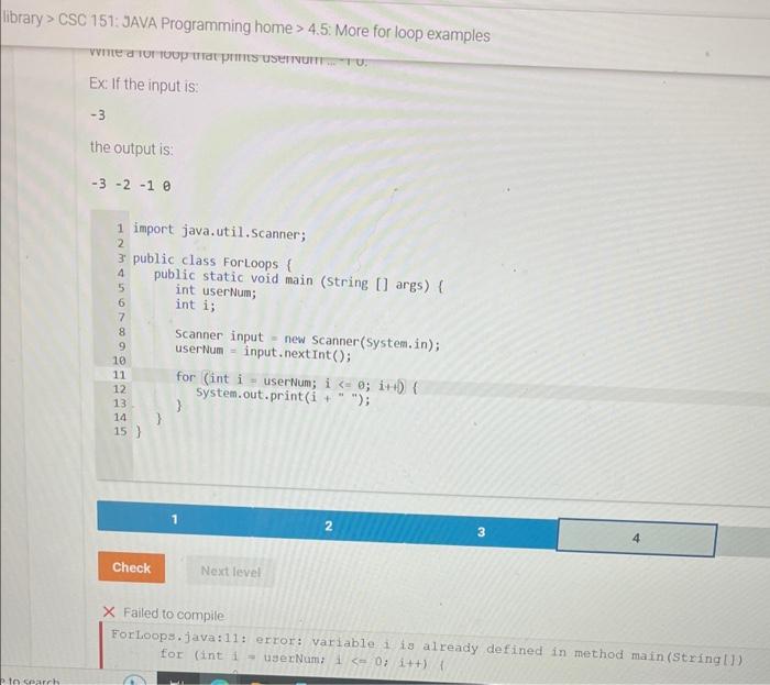 Solved 151: JAVA Programming home >4.5 : More for loop | Chegg.com