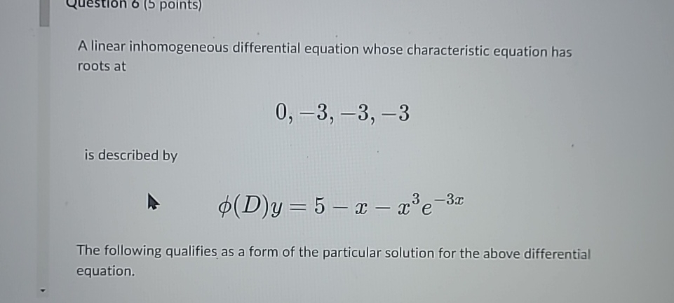 A Linear Inhomogeneous Differential Equation Whose