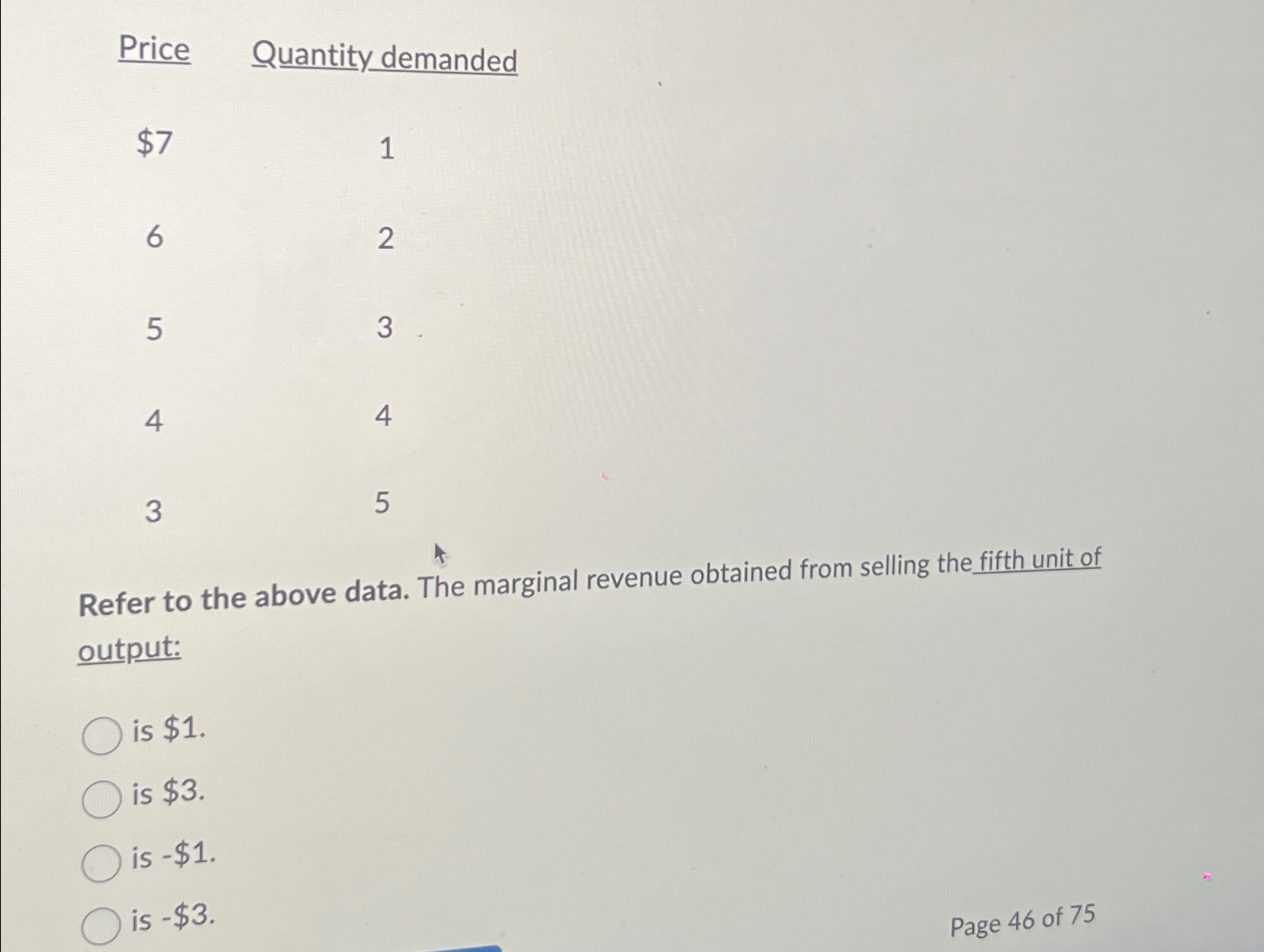 Solved \table[[Price,Quantity | Chegg.com