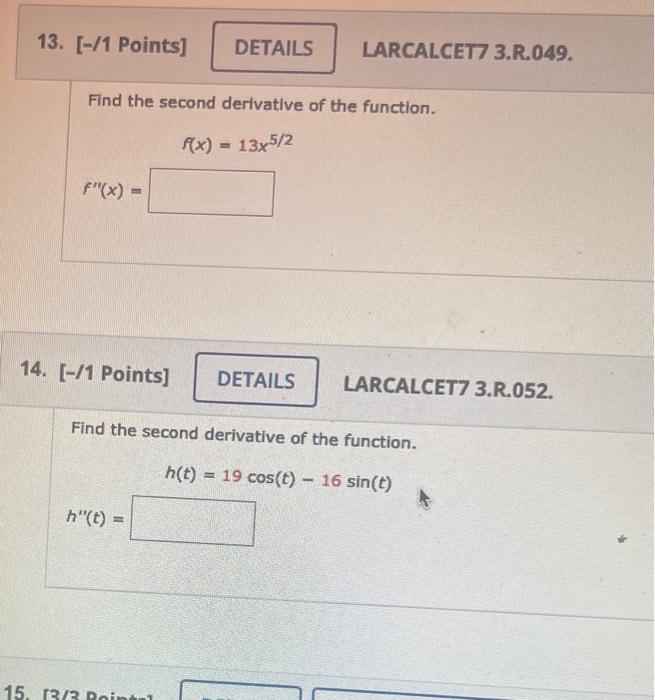 Solved Find the second derivative of the function. y=(8x+4)3 | Chegg.com
