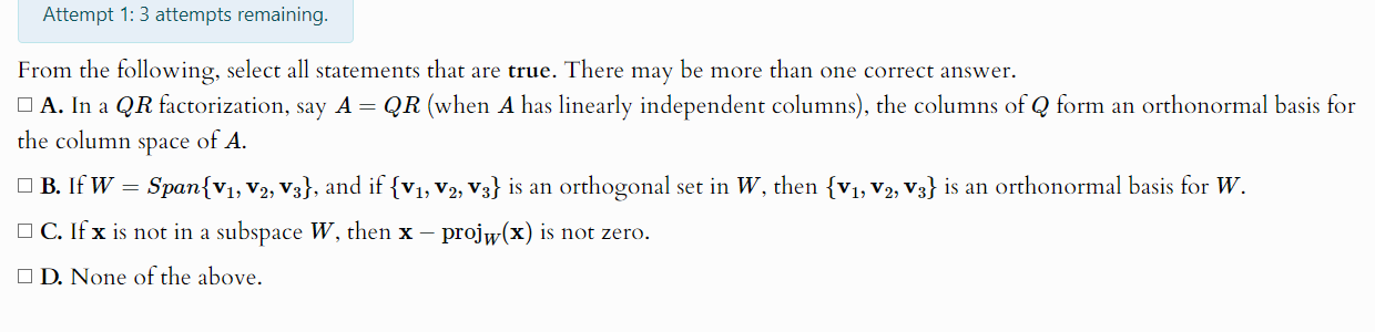 Solved Attempt 1:3 ﻿attempts remaining.From the following, | Chegg.com