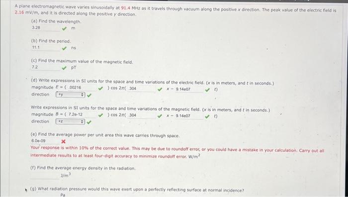 Solved A plane electromagnetic wave varies sinusoidally at | Chegg.com