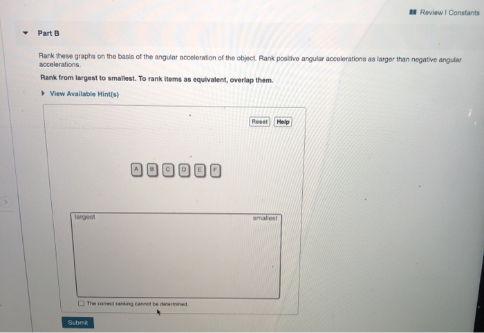 Review I Constants Part B accelerations. Rank these | Chegg.com Review I Constants Part B accelerations. Rank these | Chegg.com