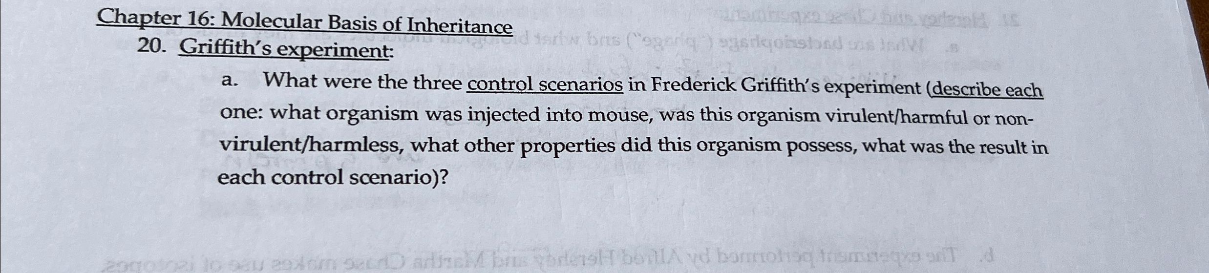 Solved Chapter 16: Molecular Basis of Inheritance20. | Chegg.com