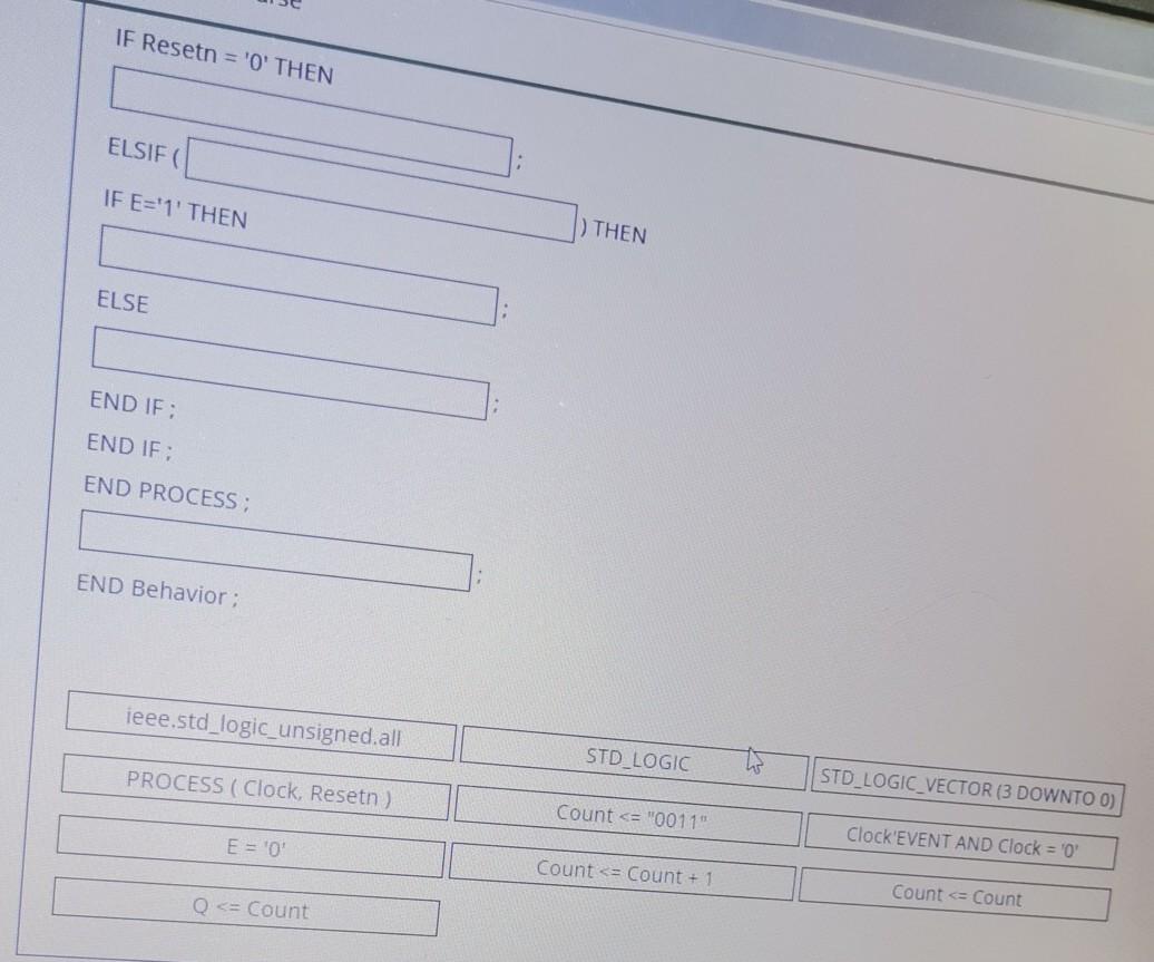 Solved Complete the behavioral VHDL code of a 4-bit | Chegg.com
