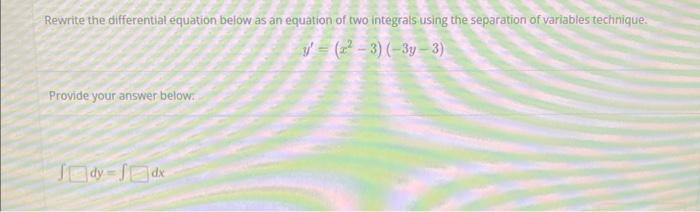 Solved Rewrite the differential equation below as an | Chegg.com