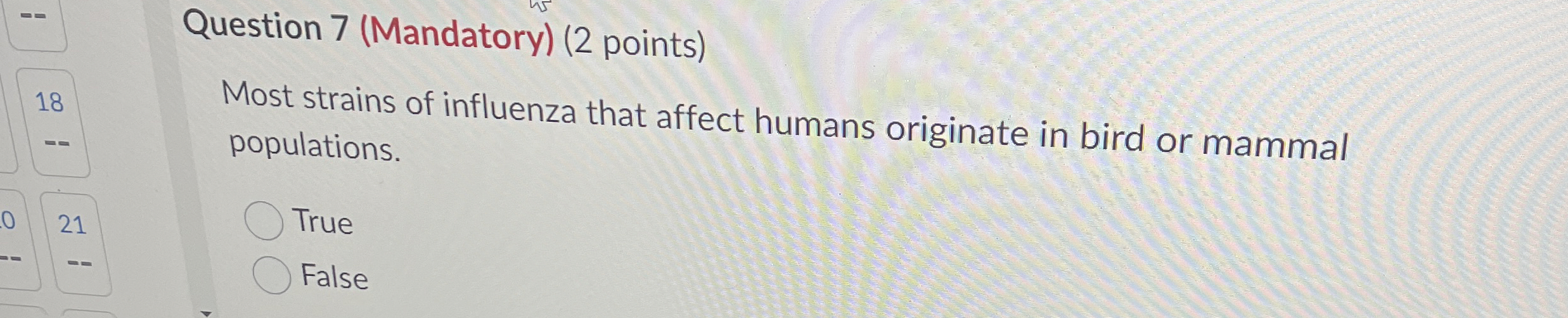 Solved Question 7 (Mandatory) (2 ﻿points)18 ﻿Most strains of | Chegg.com